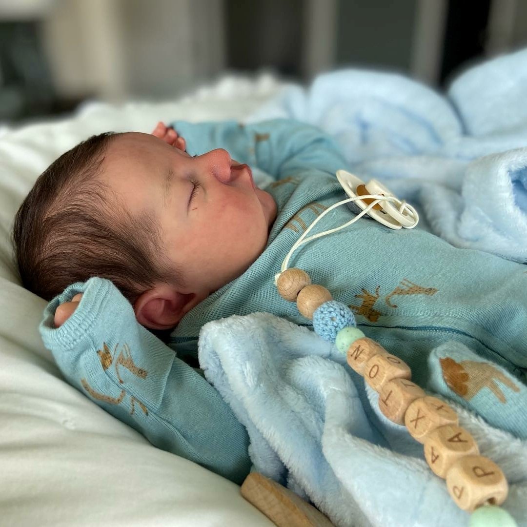 12" Reborn Boy Nestor, Handmade Realistic Silicone Reborn Sleeping Doll