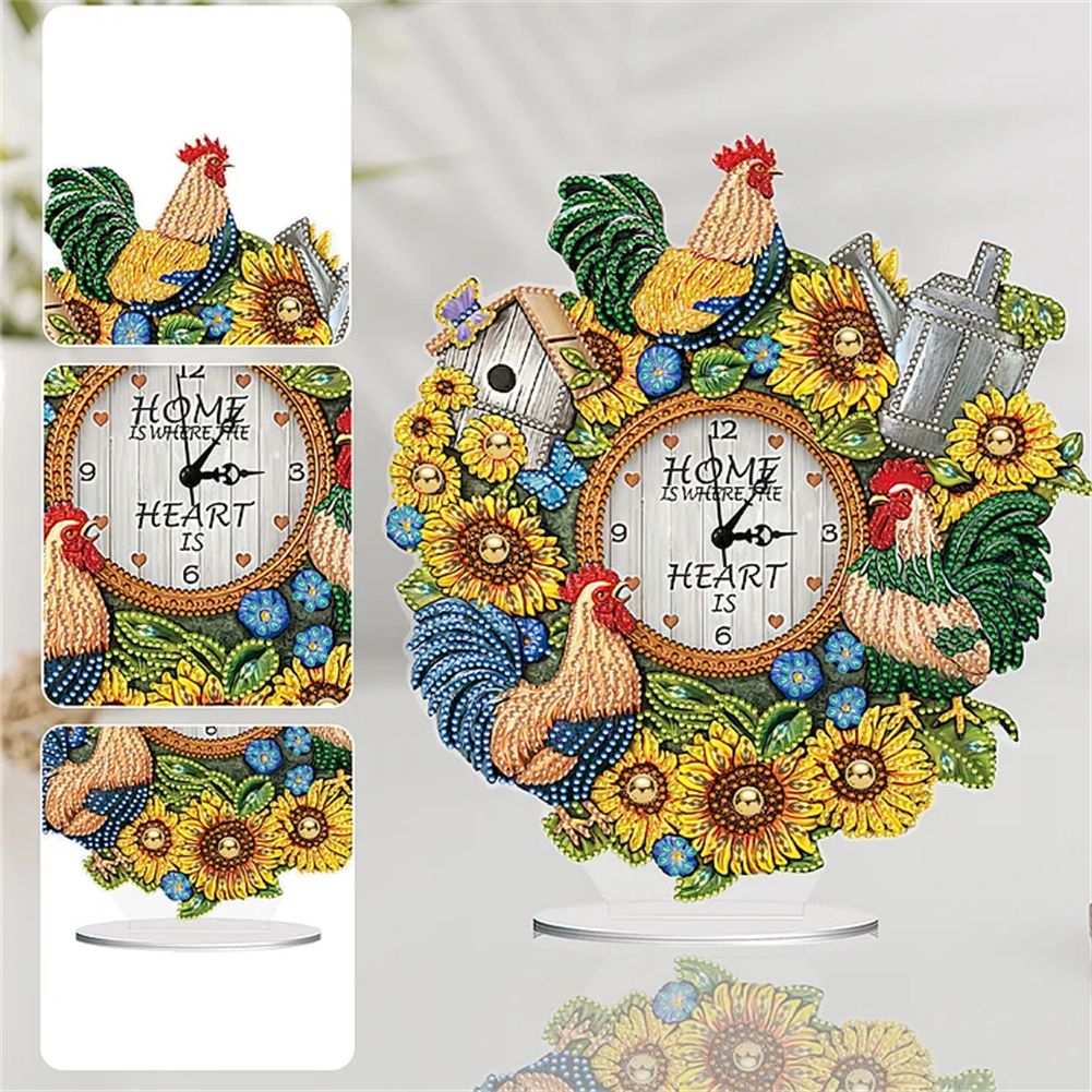 DIY Sunflower-Diamond Painting Clock(With Clock Function)