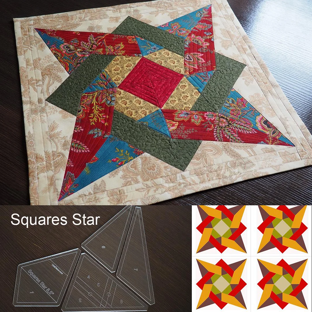 Patchwork Templates Squares Star 4 PCS
