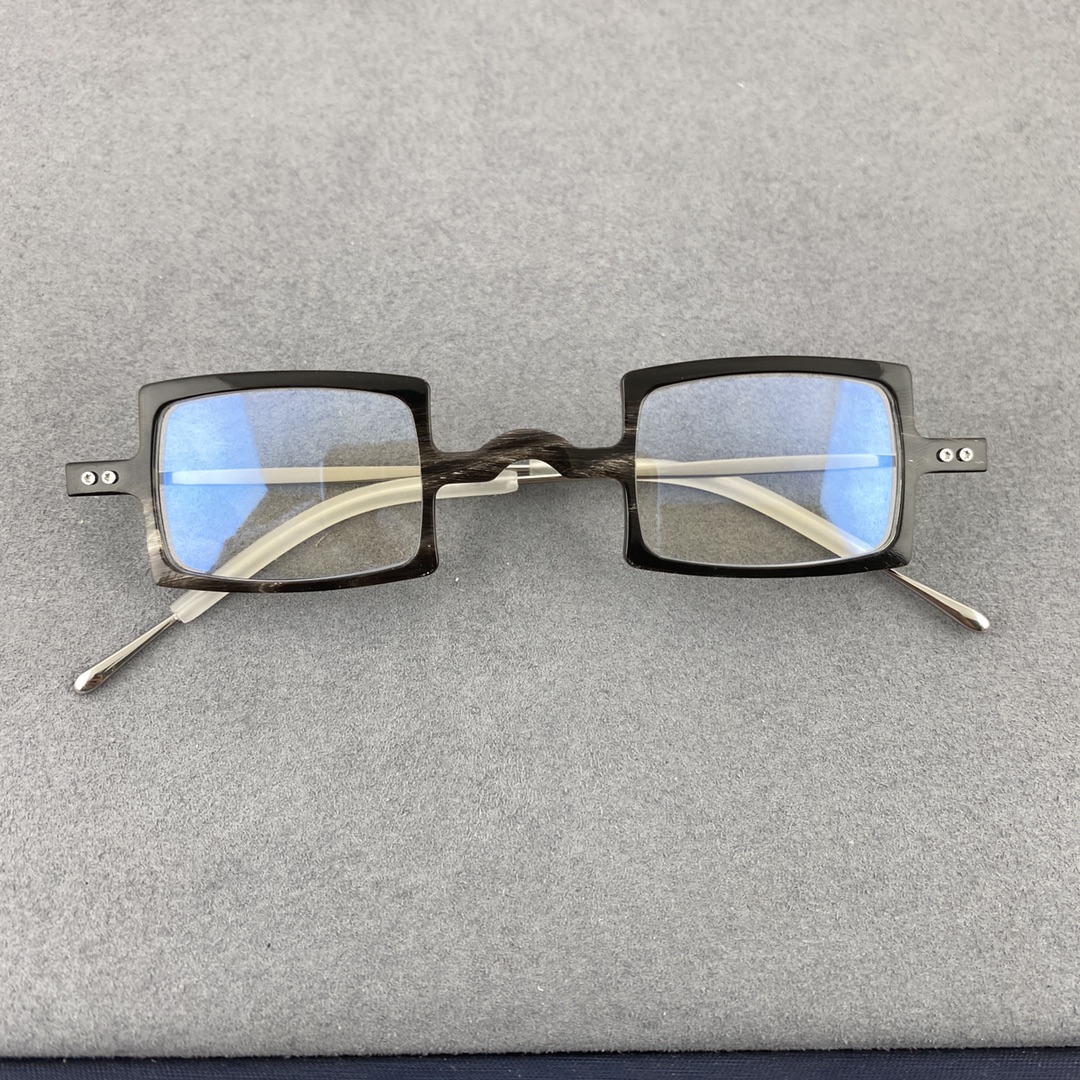 Natural Ox Horn Eyeglasses Frames with Titanium Arm Square Black Horn ...
