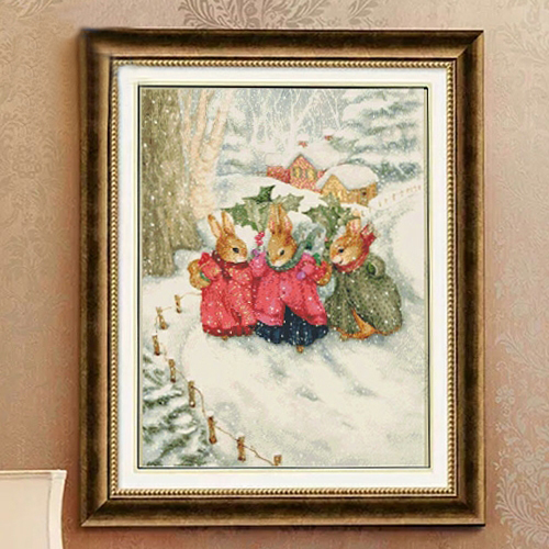 [XiaoBai]Peter Rabbit Snow Winter 14CT Pre-stamped Canvas(40*53cm ...