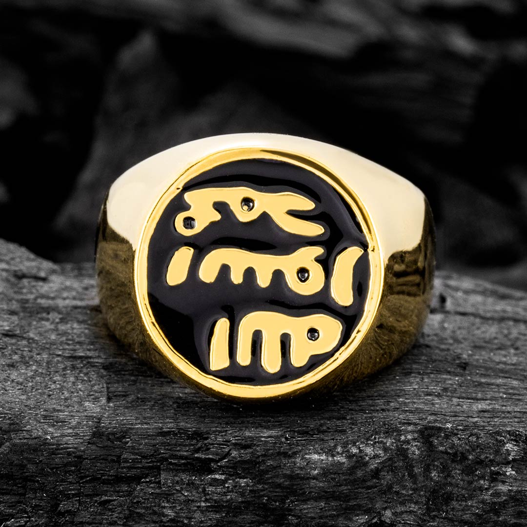 Latin Letters Sterling Silver Ring