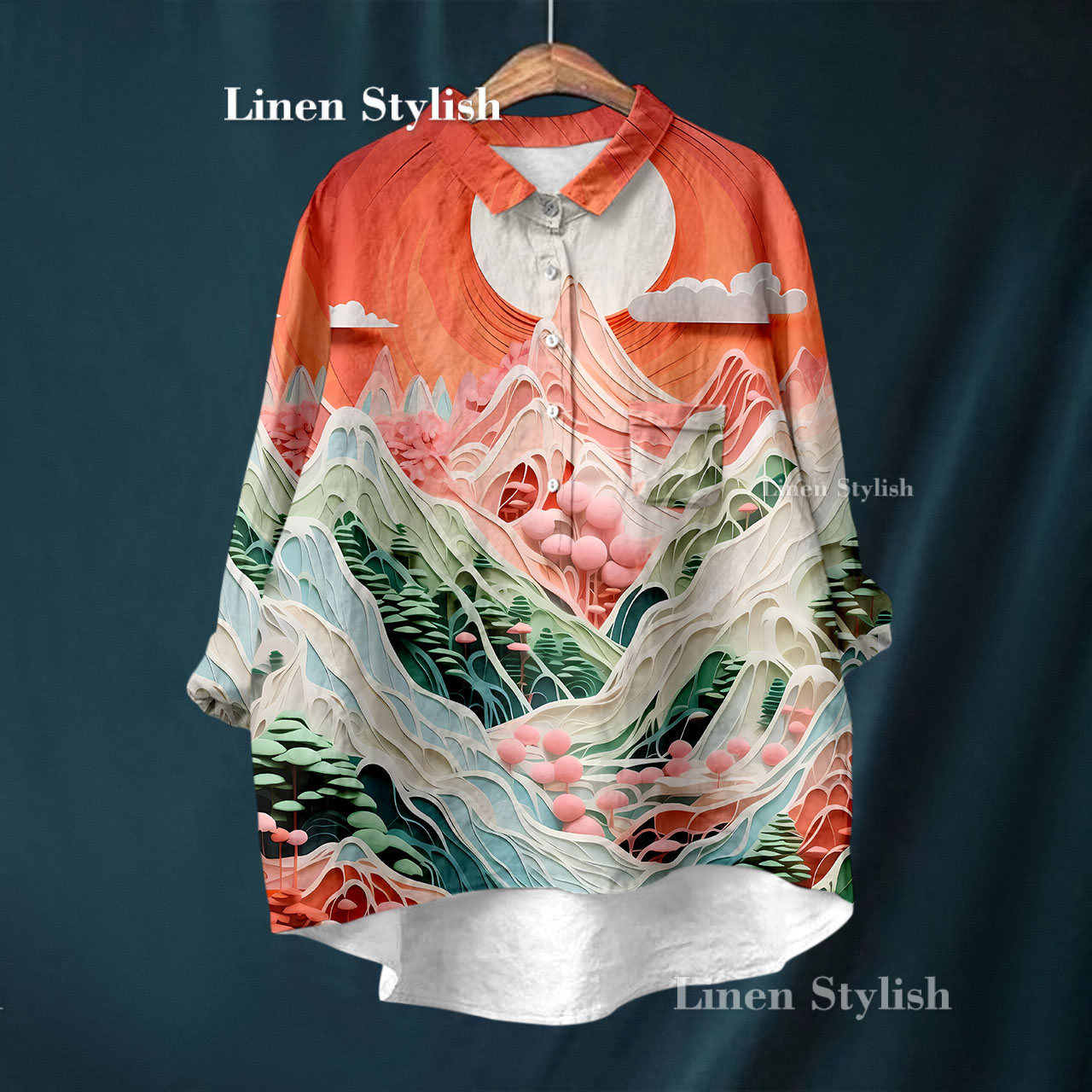 Sunrise Landscape Painting Print Shirt