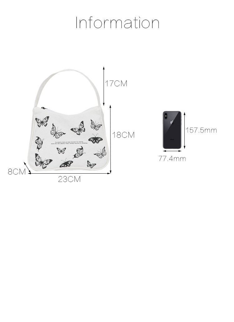 BUTTERFLY PRINT HANDBAG