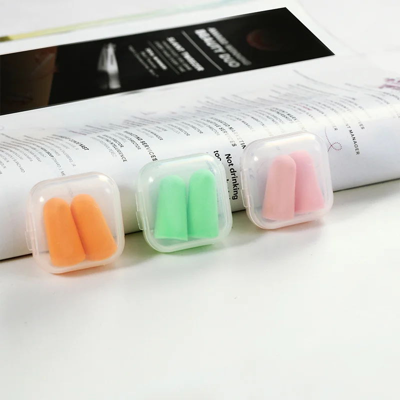 Slow Rebound Sponge Bullet Noise Reduction Mute Sleep Earplugs