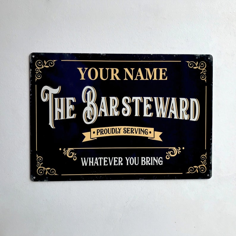Bar Signs, The Bar Steward Funny Home Bar, Pub, Man Cave, Shed, Garage ...