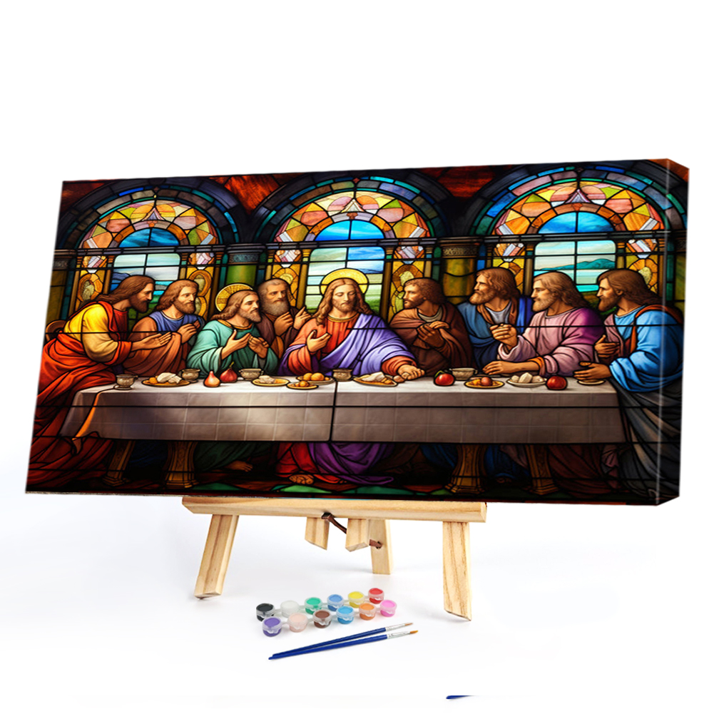 The Last Supper Glass Painting-Paint By Numbers Acrylic Painting 60*40CM