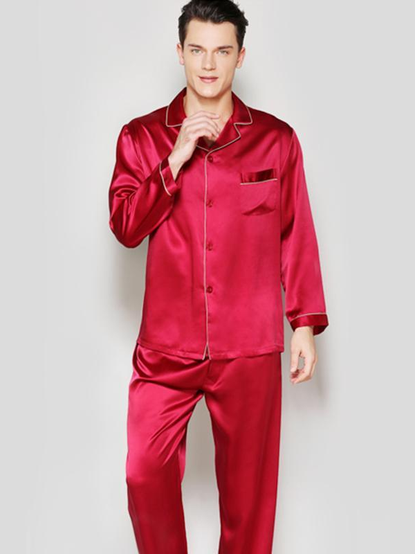 22 Momme Ensemble de pyjama en soie classique pour homme