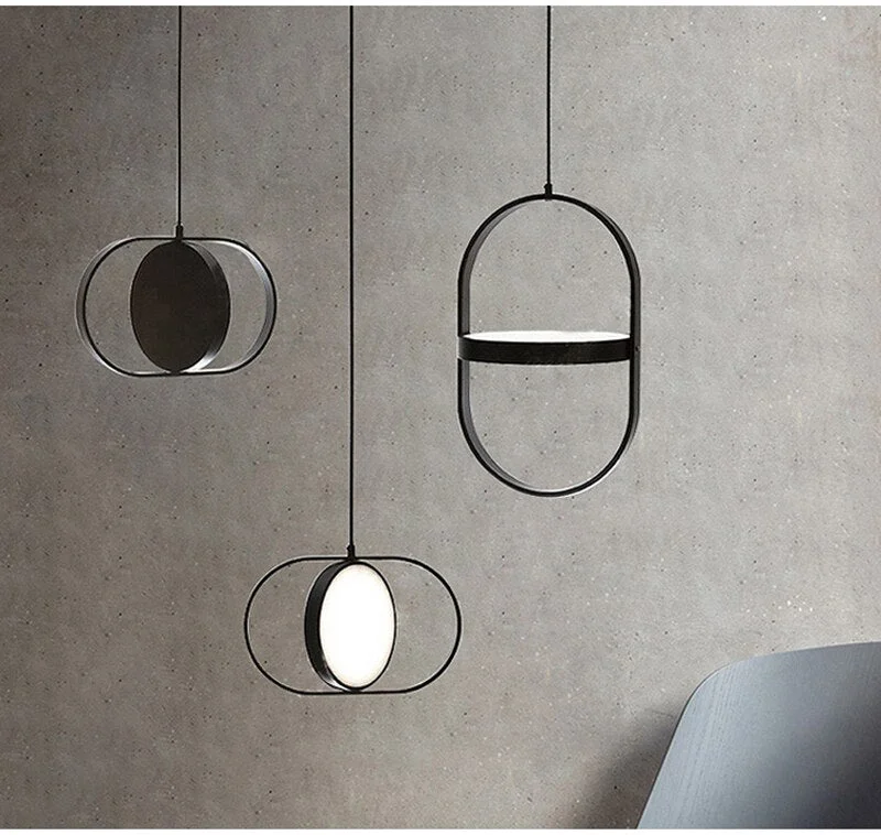 Nordic Modern Geometry Simple Rotary Pendant Lights Designer luminarias ...