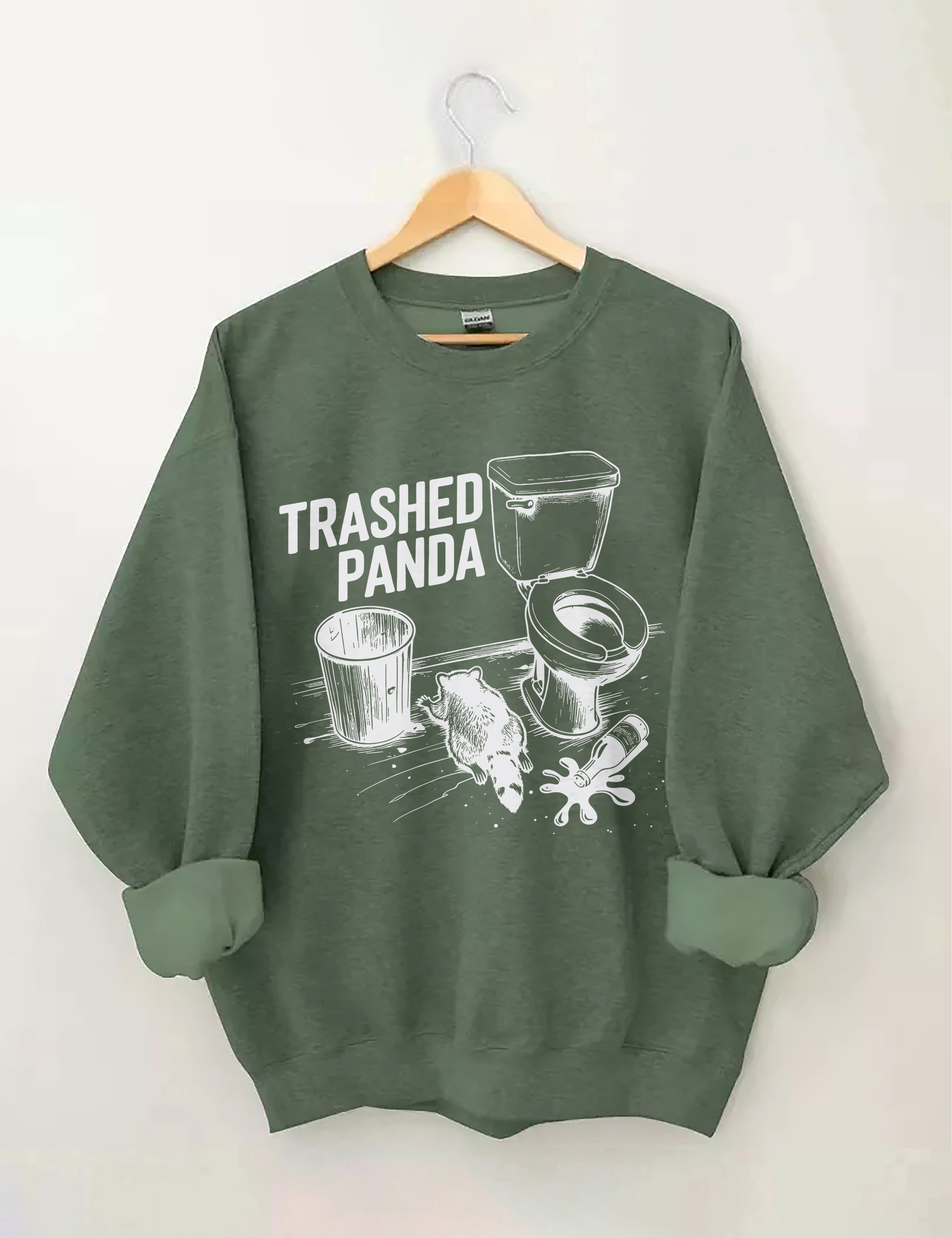 Trashed Panda Funny Drunk Raccoon Sweatshirt