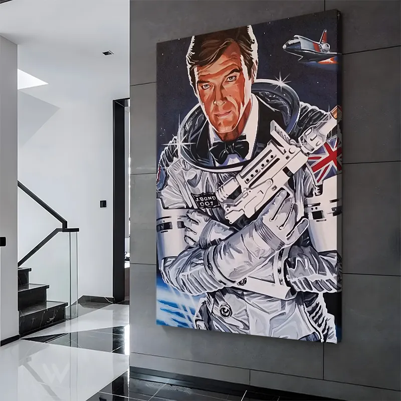 007 Moonraker Roger Moore Canvas Wall Art