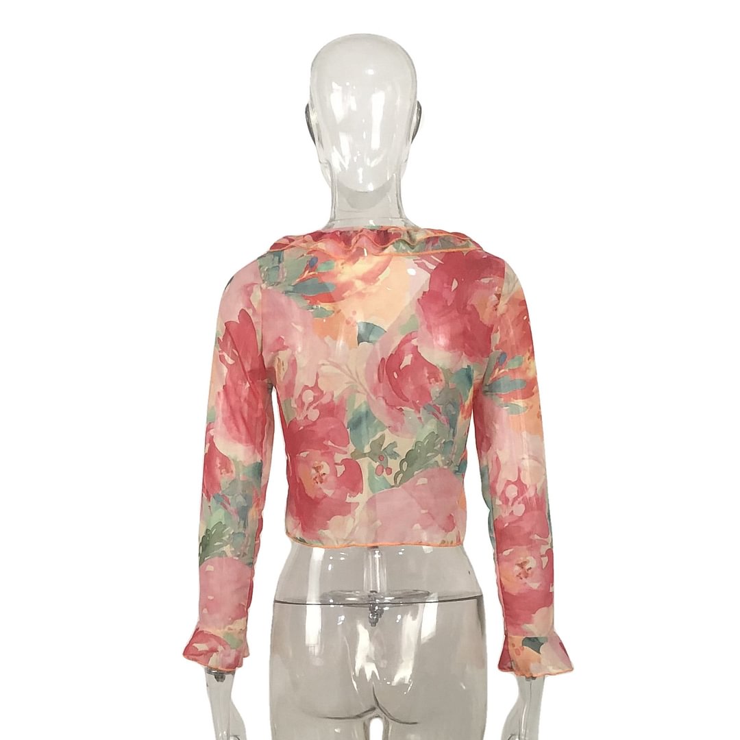 SUMMER FLOWER LACE UP OPEN TOP