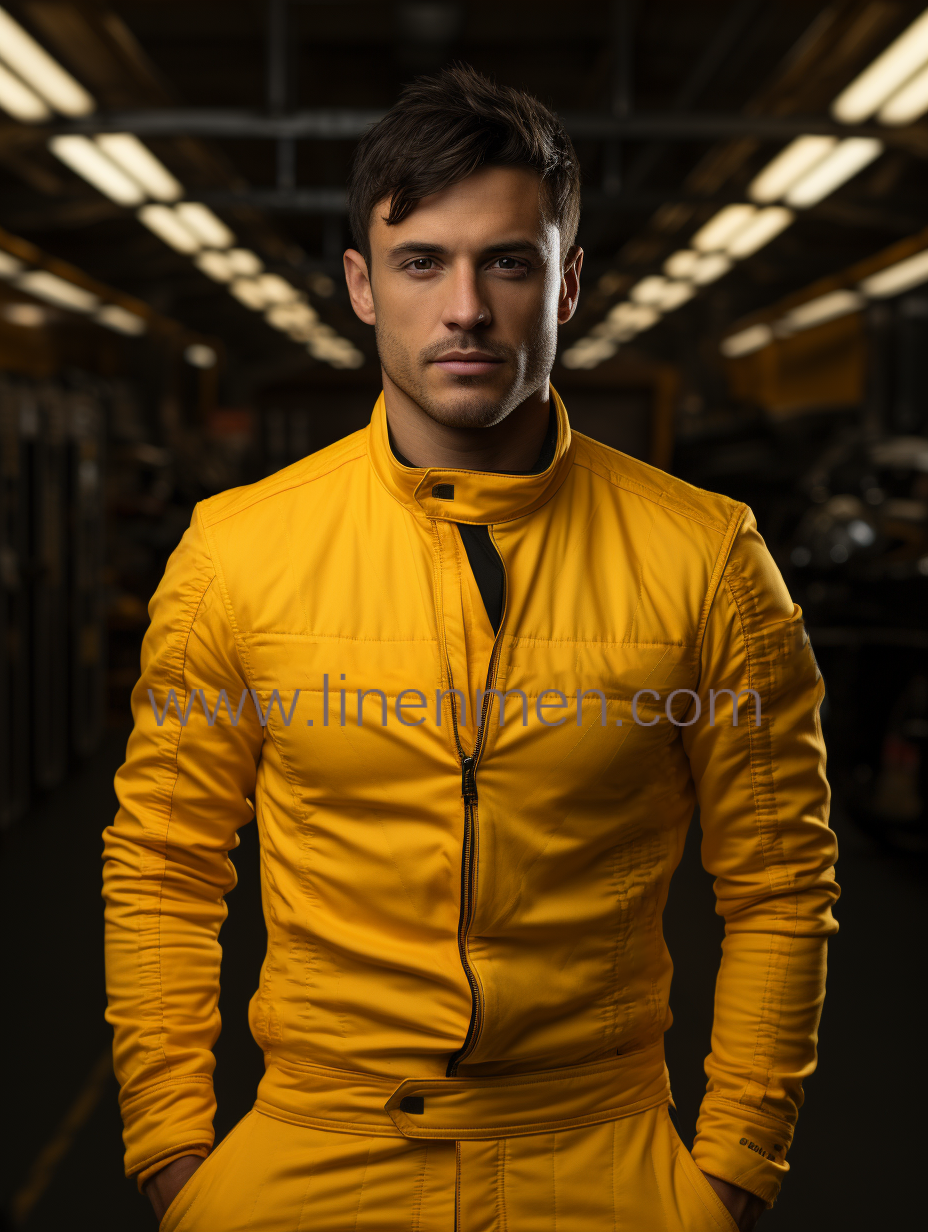 Men's Yellow Racing Suit Jumpsuit