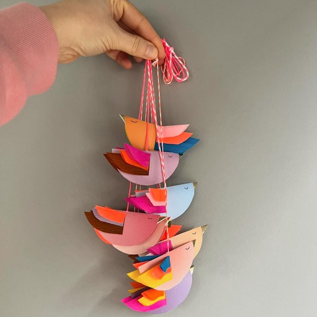 Colorful Paper Bird Template – With Instructions