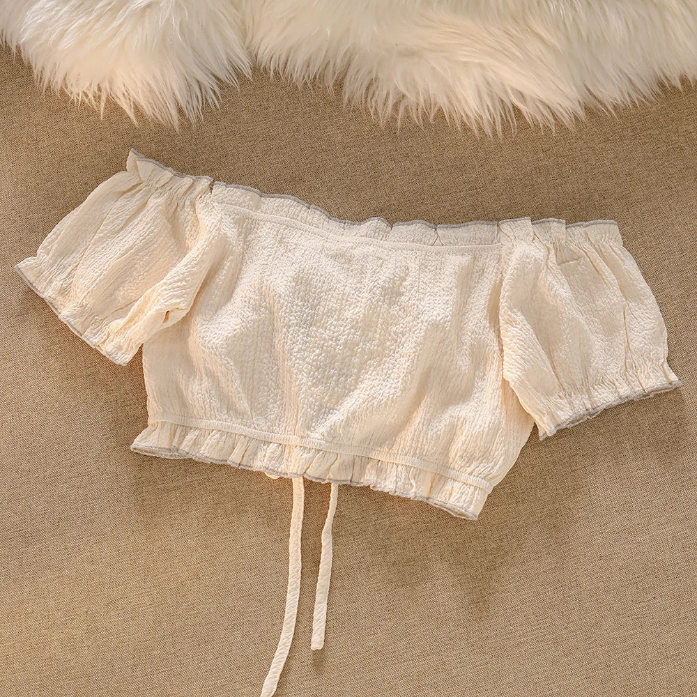 Two-piece Cropped Drawstring Top