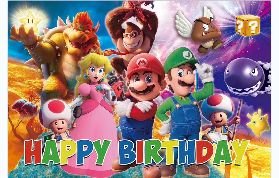 Shop Affordable Super Mario Happy Birthday Party Backdrop for Children