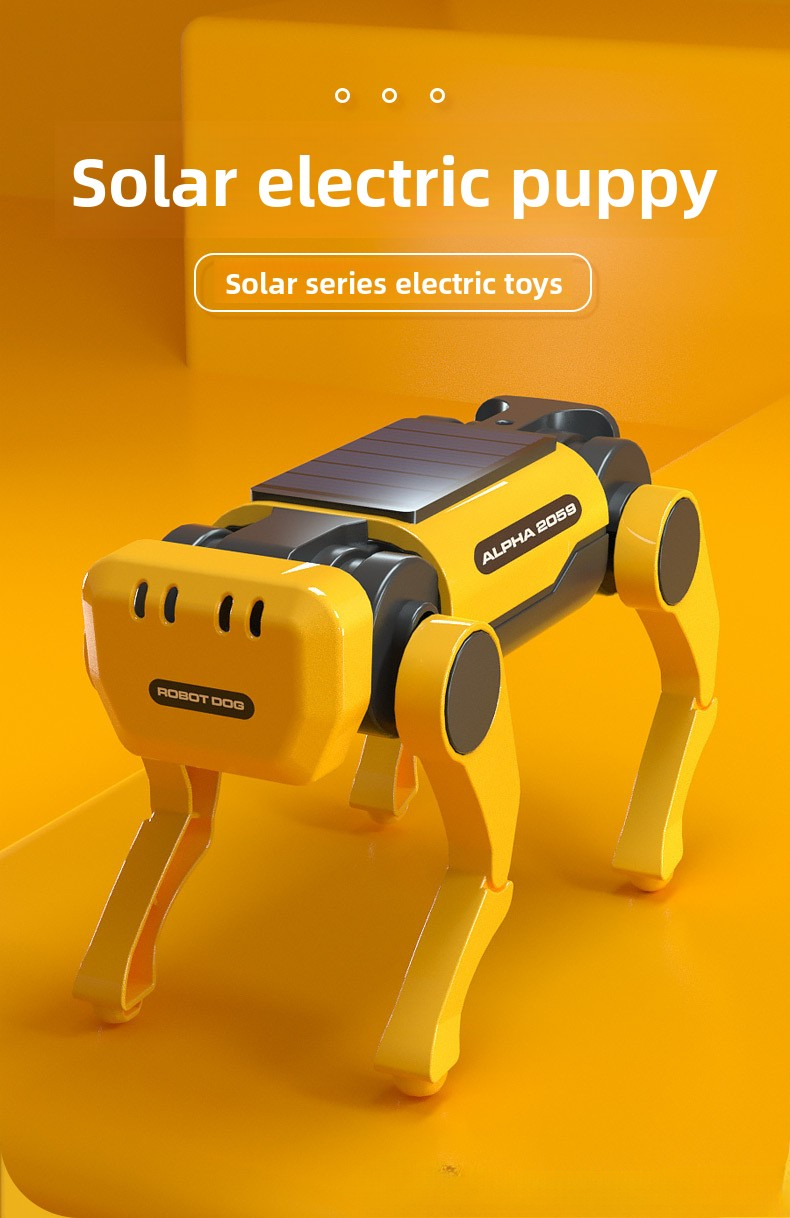 Assembled Solar Electric Robot Dog Toy Educational Stem Walking Robot ...