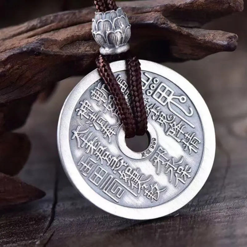 Silver Mountain Ghost Coin Peace Buckle Pendant