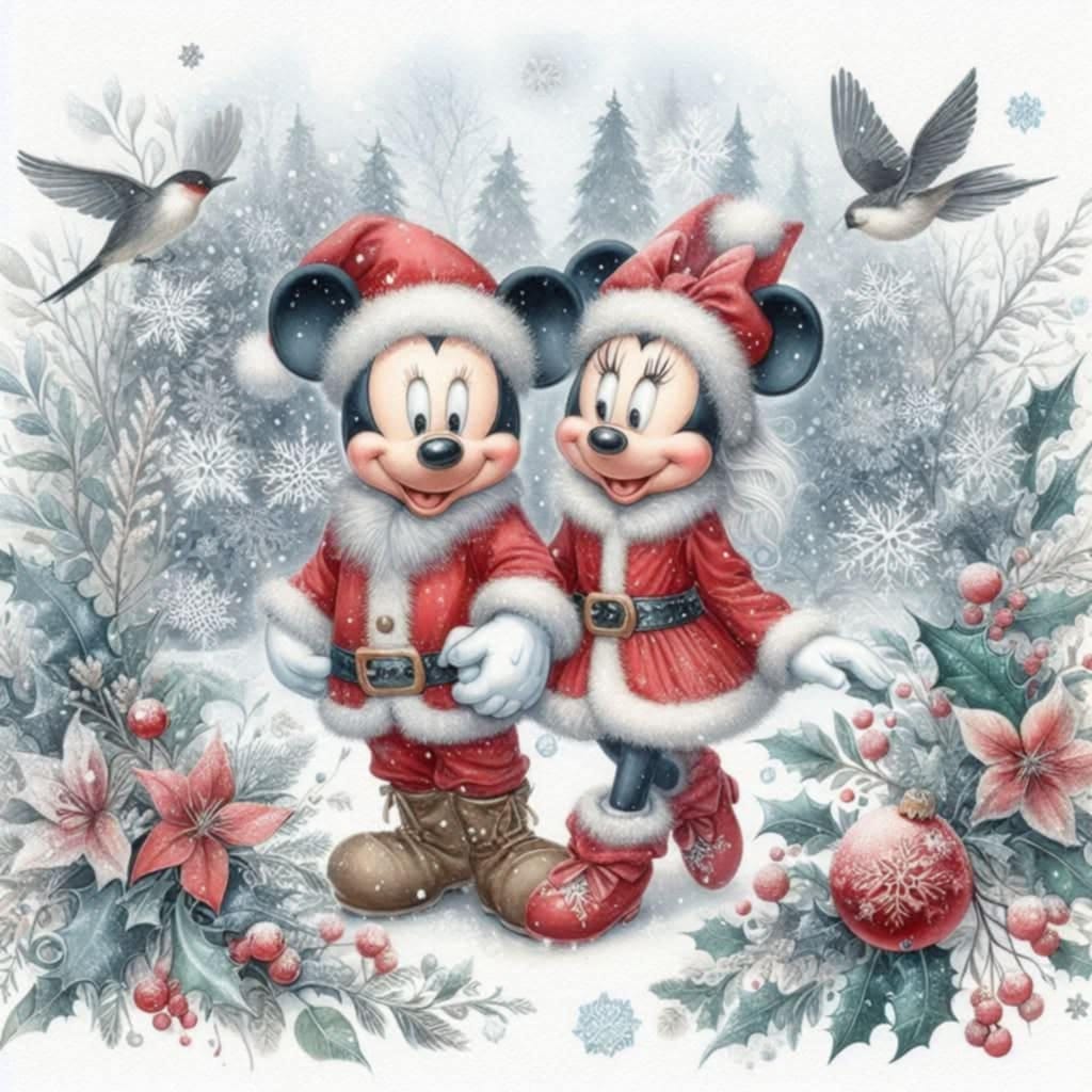 Mickey Mouse (velvet cloth) Fairy Dust Drills full round/square diamond ...