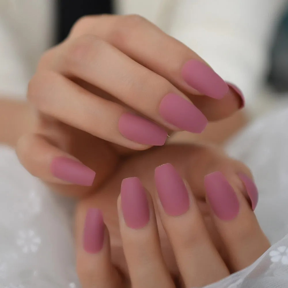 LightCoral Ombre Artificial False Nails Sleek UV Gel Acrylic Nail Oval ...