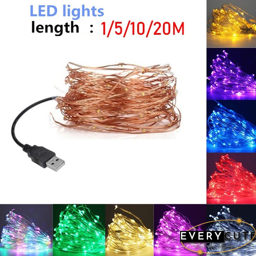 1M/5M/10M/20M USB Led String Lights Bulb Outdoor Waterproof Garlands ...