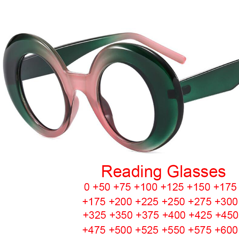 Retro Round Big Frame Reading Glasses Women Luxury Brand Oversized ...