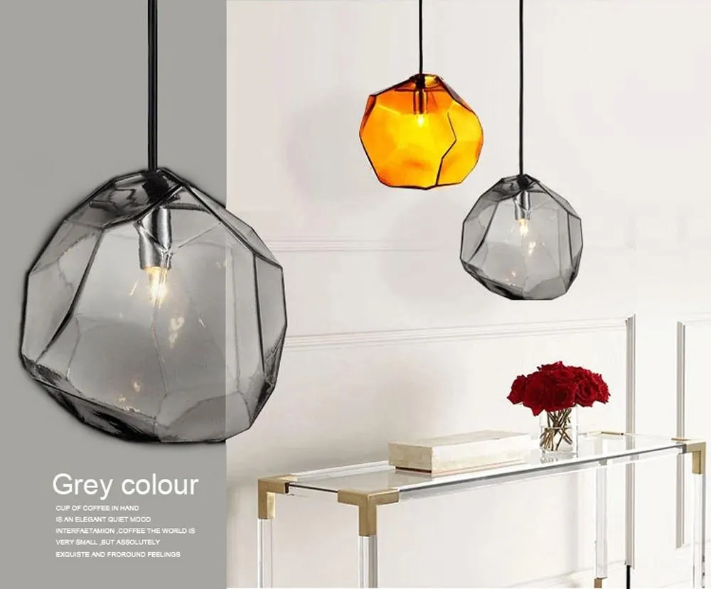 Modern Minimalist Pendant Lights Creative Colorful Glass Pendant Lamps ...