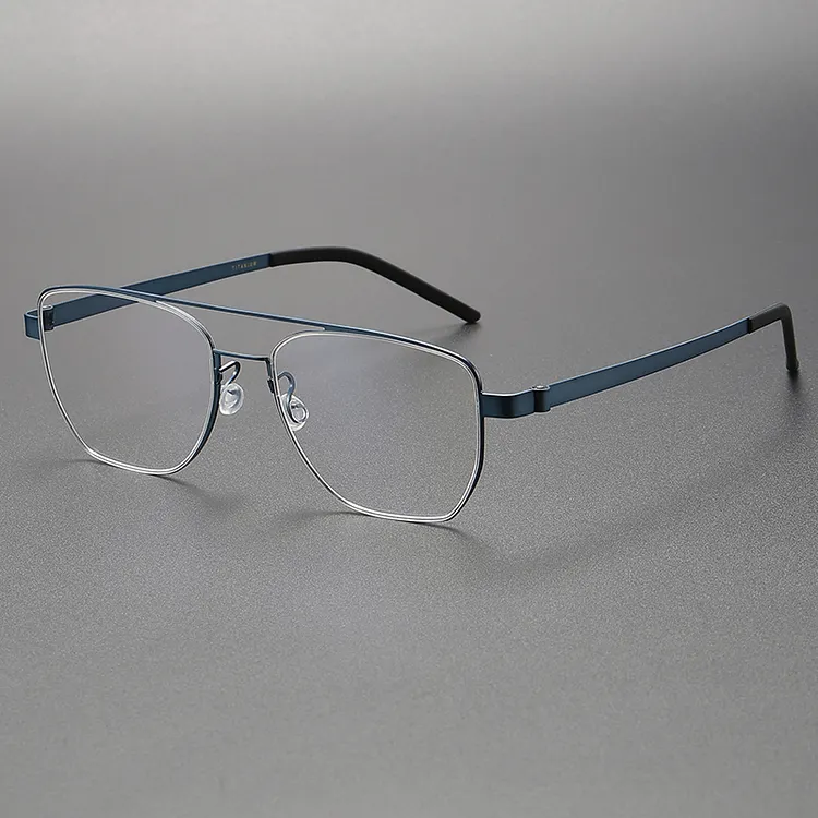 Screwless Double-beam Ultralight Glasses Frame Denmark Brand Titanium ...