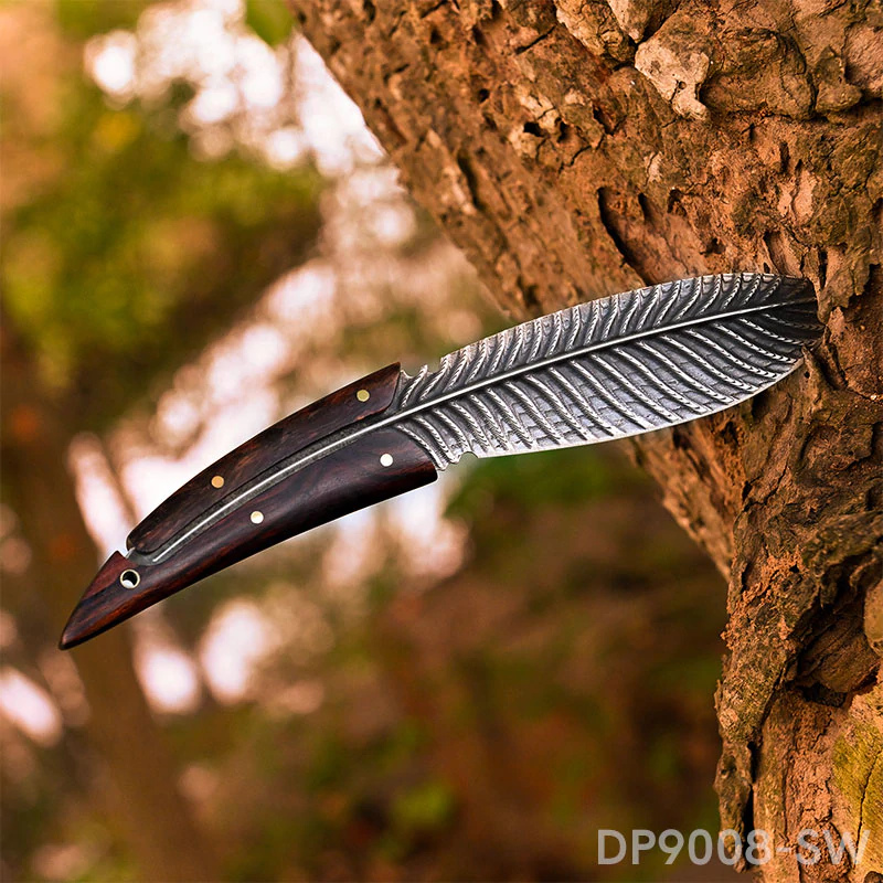 Damascus Steel Feather Knife