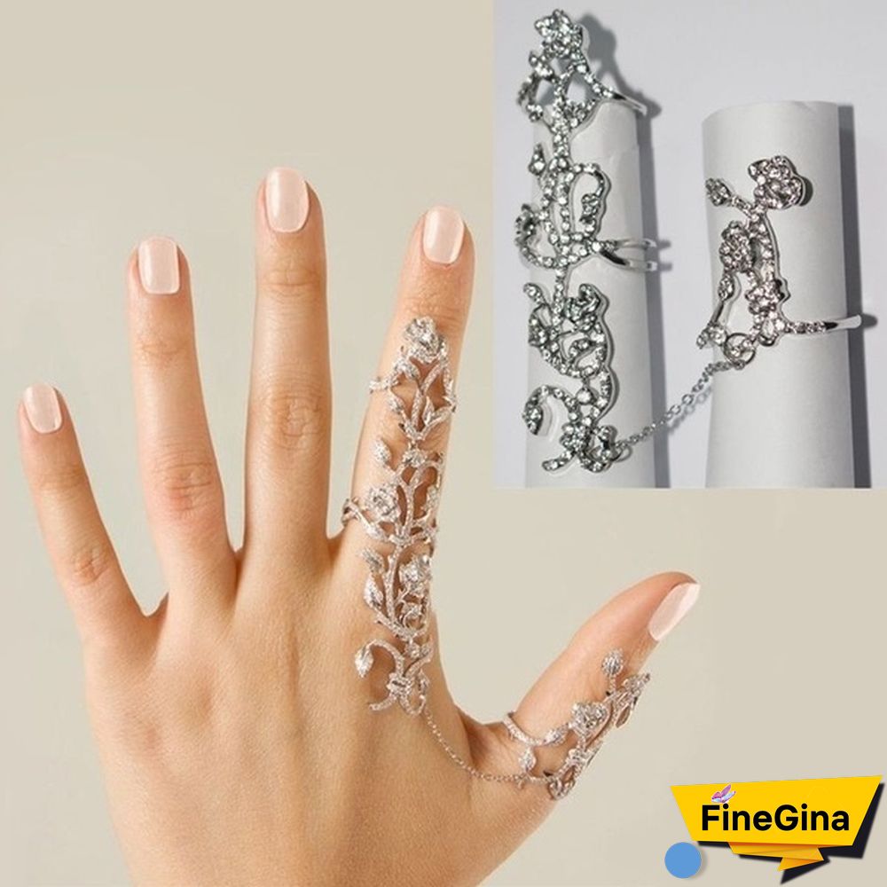 FineGina 1PCS Fashion Double Full Finger Rings Knuckle Armor Ring Set ...