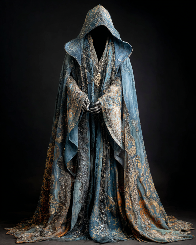 MEN'S AUTUMN AND WINTER FASHION DESIGN HOODED CONTRAST COLOR CLOAK 1d7e