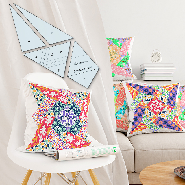Patchwork Templates Squares Star 4 PCS