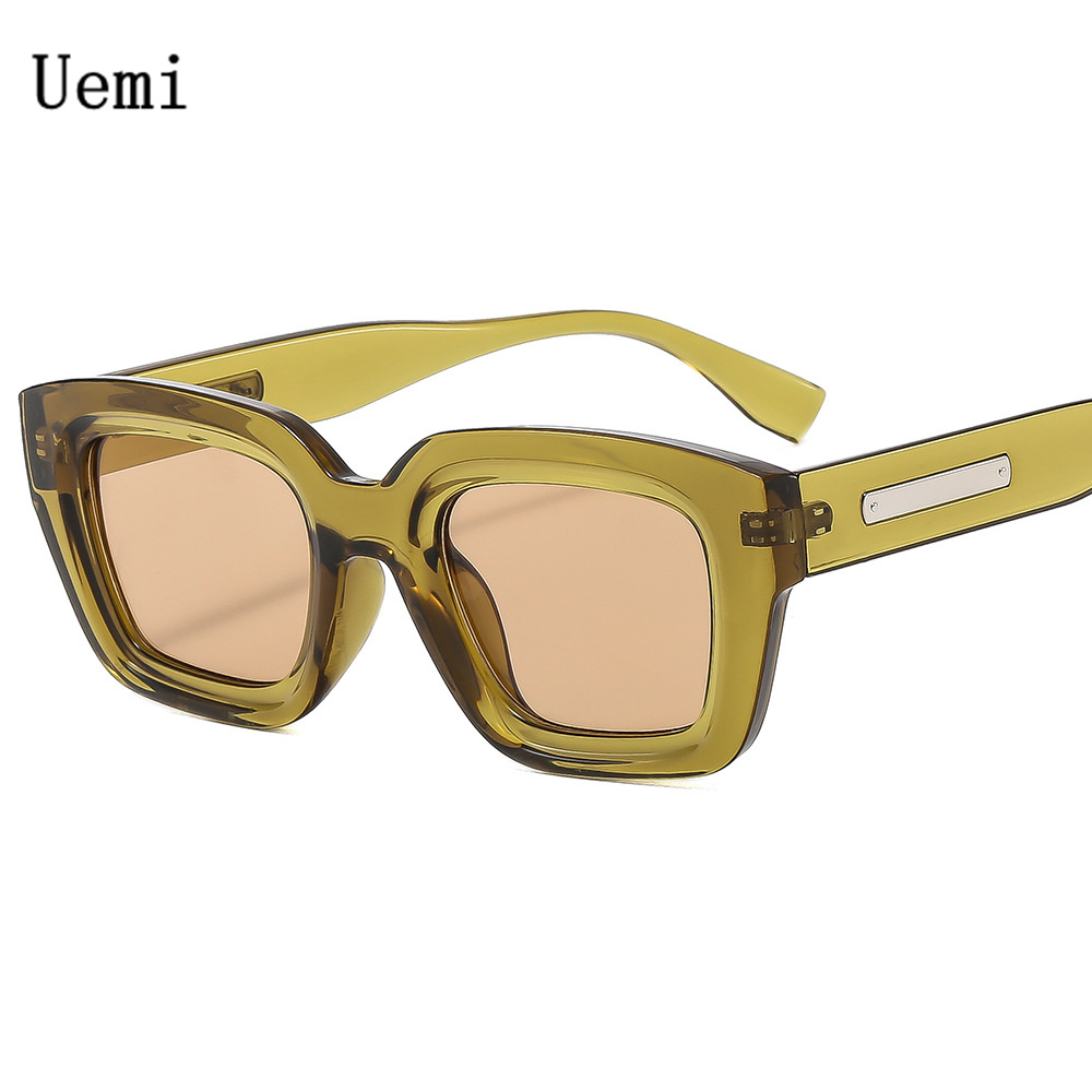 New Small Square Sunglasses For Women Men Retro Olive Green Tranding ...