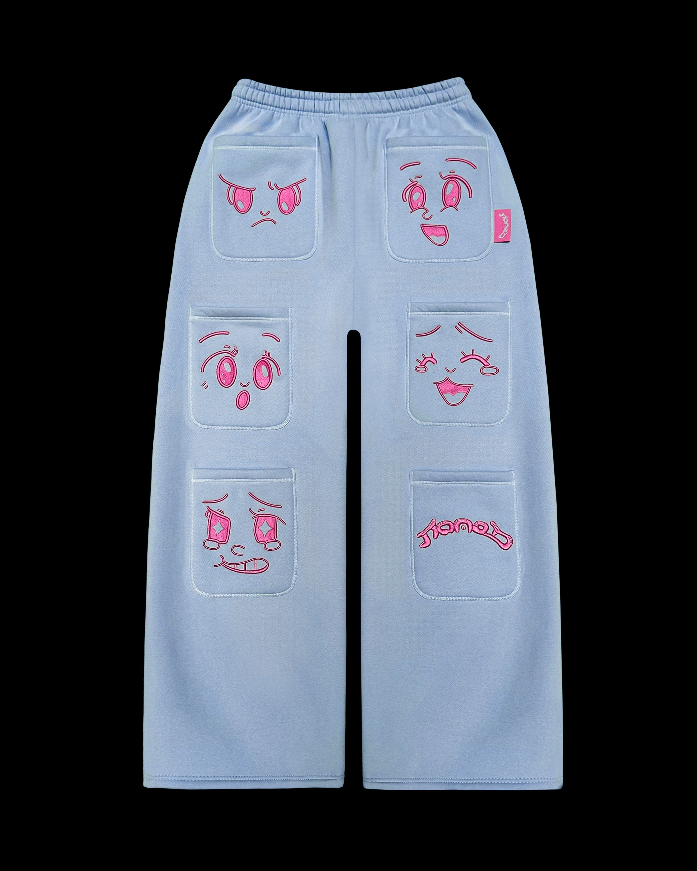 ANIMATED POCKET SWEATPANTS BABY BLUE