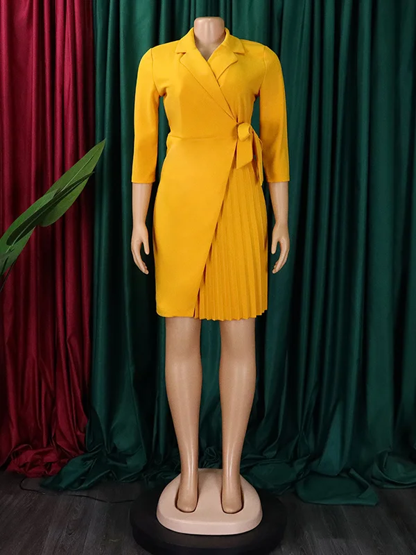 Elegant Harmony: V-Neck Mini Dresses with Three-Quarter Sleeves ...