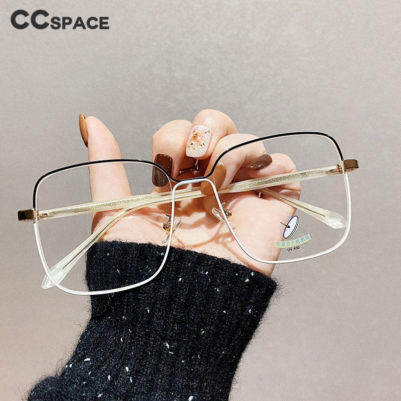 49250 Oversized Square Metal Glasses Frames Men Women Optical Computer ...
