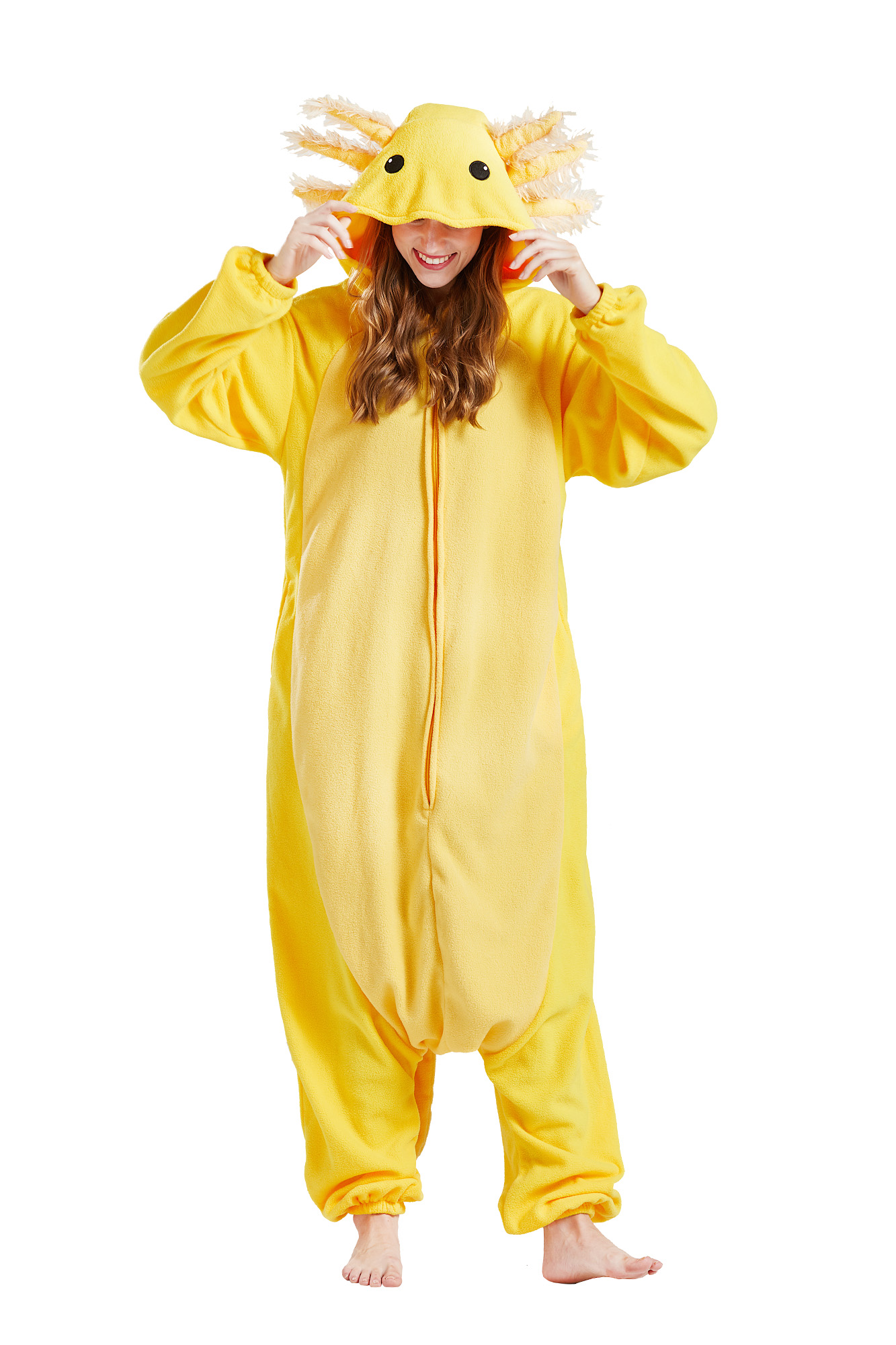Gold Axolotl Kigurumi animal onesie costumes for adult