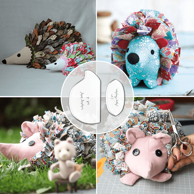 Fabric Ruffle Hedgehog Toy Template-With Instruction