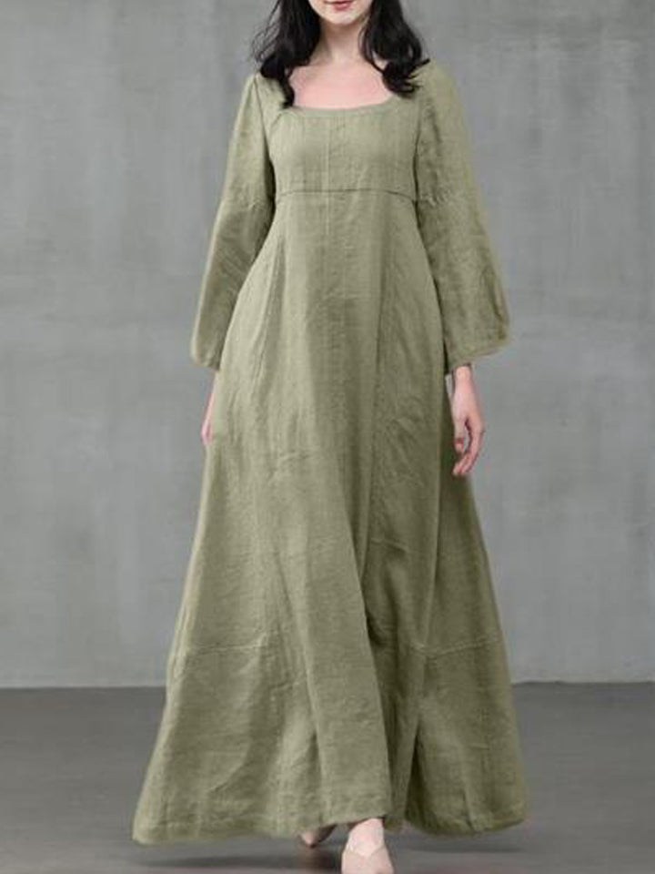 Retro Women's Dress with Large Pendulum Linen