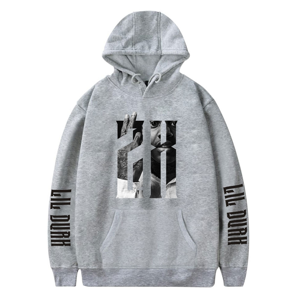Unisex Lil Durk Hoodie Letters Graffiti Floral Rapper Hoodie