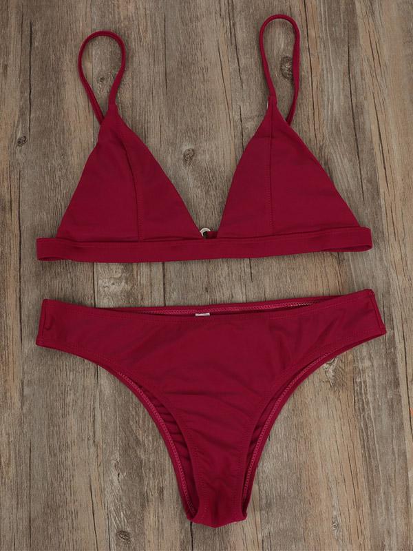 7 Colors Plain Bikinis Swimwear