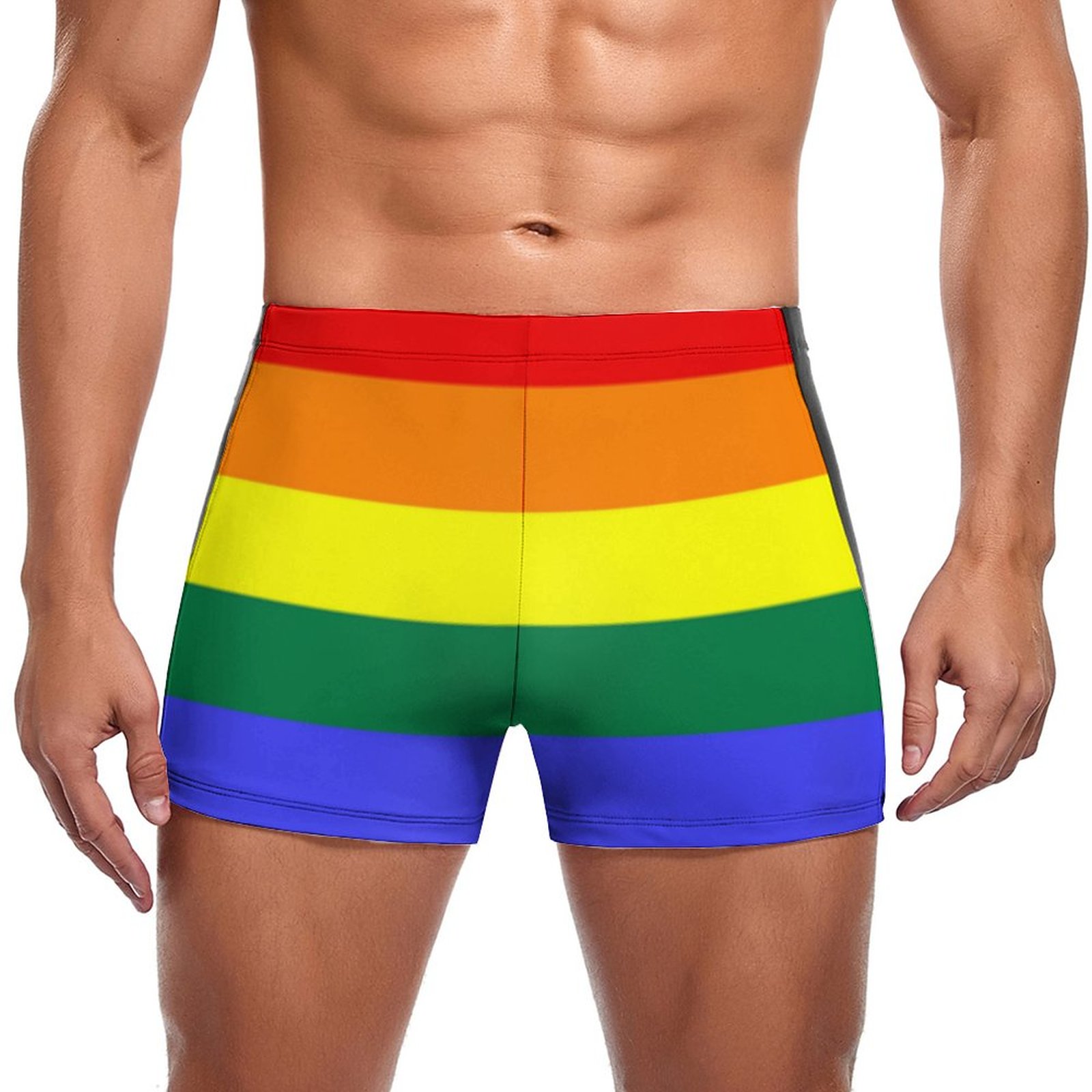 Traa Tans Rainbow Mens Quick Dry Swim Trunks Square Leg Lightweight ...