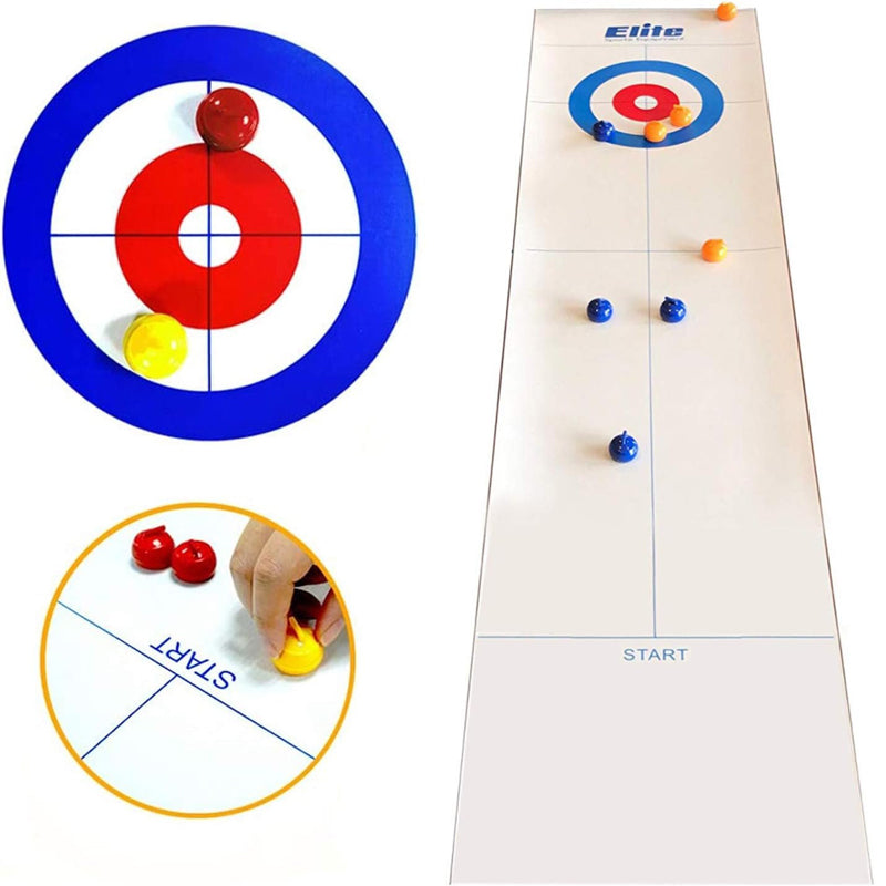 Tabletop Mini Curling Ball Game, Family Fun Shuffleboard Pucks with 8 ...