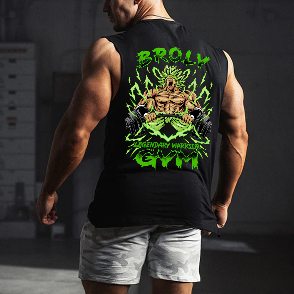 FROMSPARCOO Unisex Oversized Broly Anime Print Tank Top