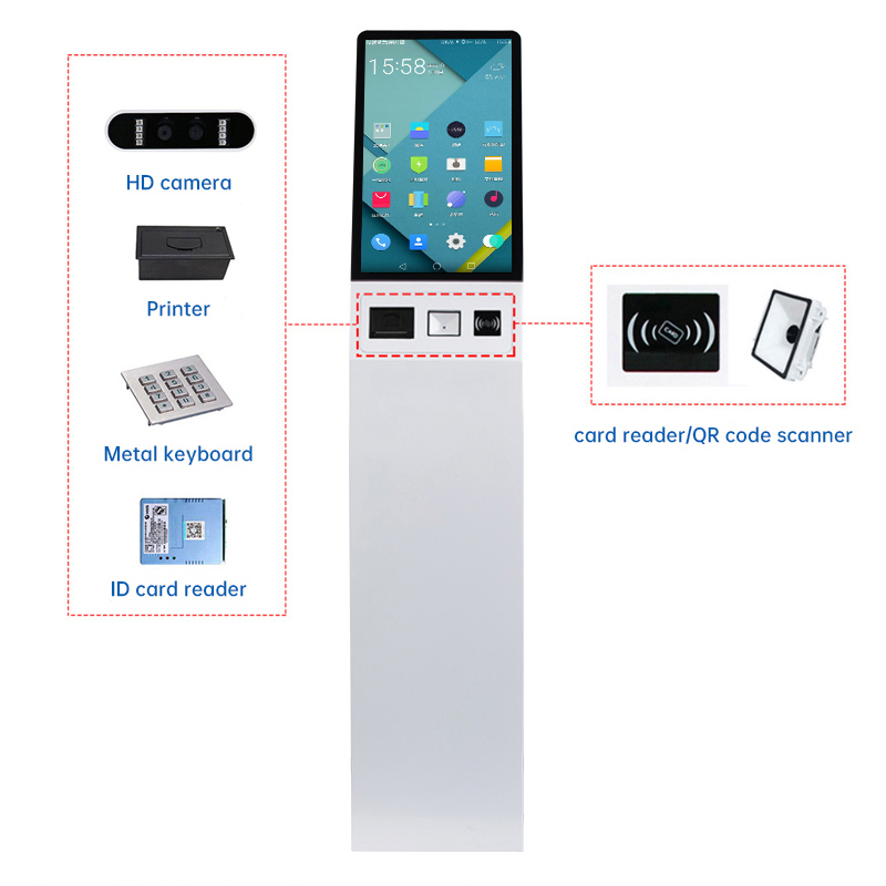 21.5 inch RFID Self Adhering touch screen Kiosk In Restaurant Barcode ...