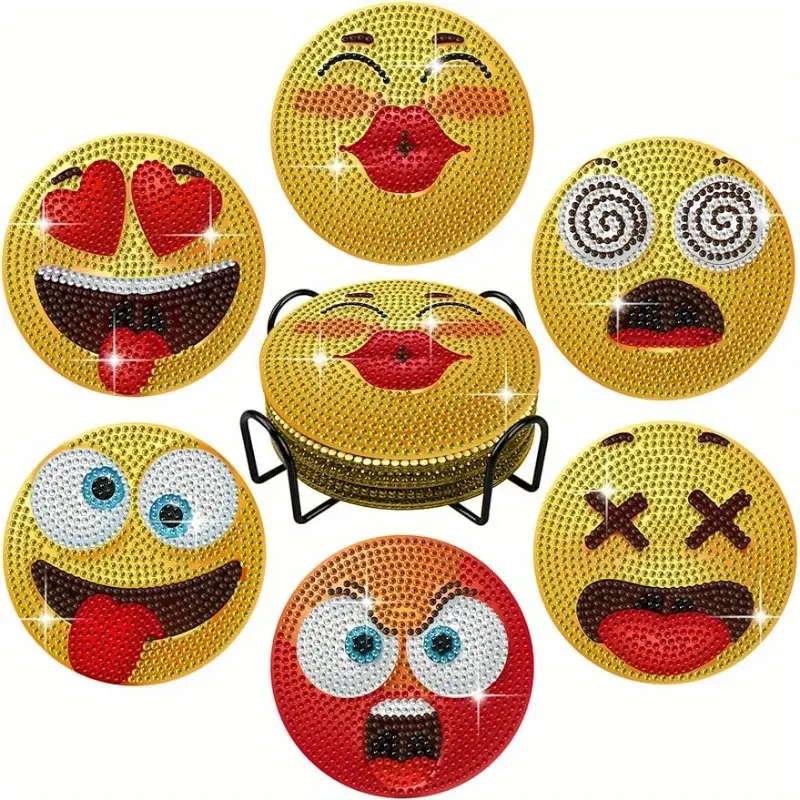 6 pcs set DIY Diamond Painting Coaster | Cartoon
