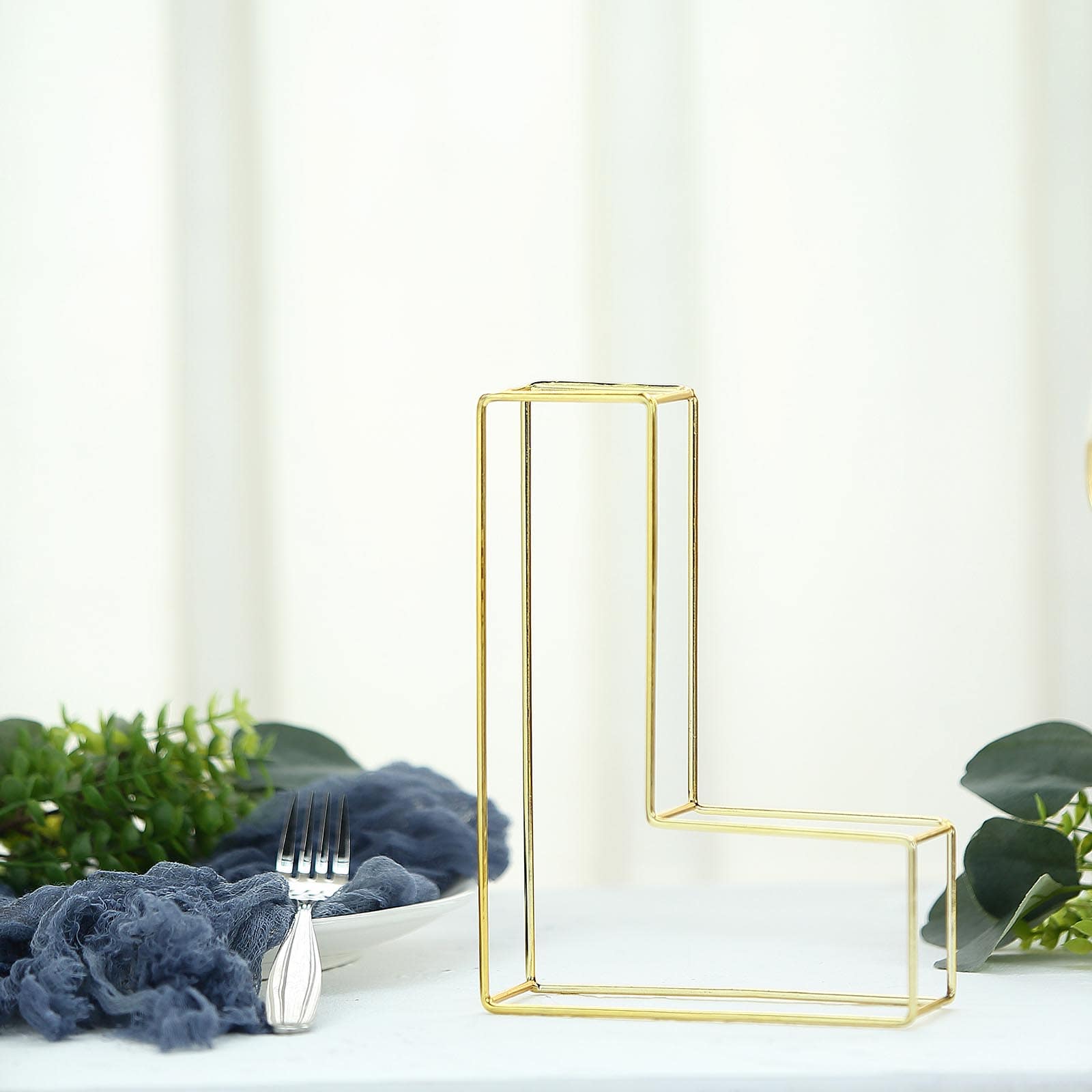 8" Tall Gold Freestanding 3D Decorative Wire Letter, Wedding ...