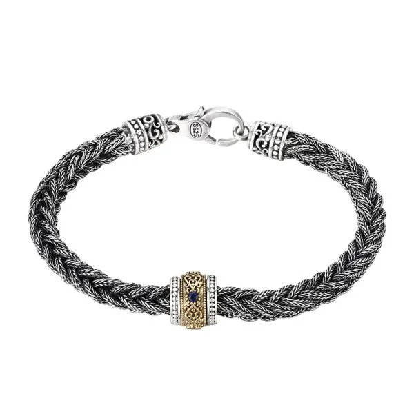 Sterling Silver Handmade Braided Lucky Bead Bracelet