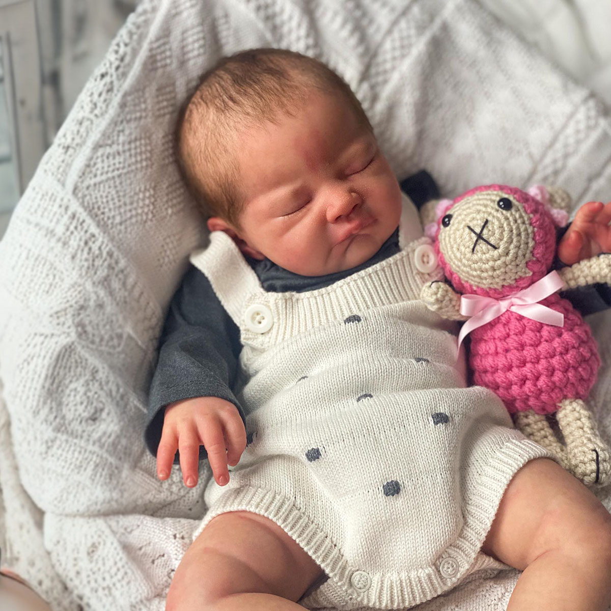 [New] 20" Handmade Lifelike Reborn Newborn Baby Sleeping Girl Painted ...