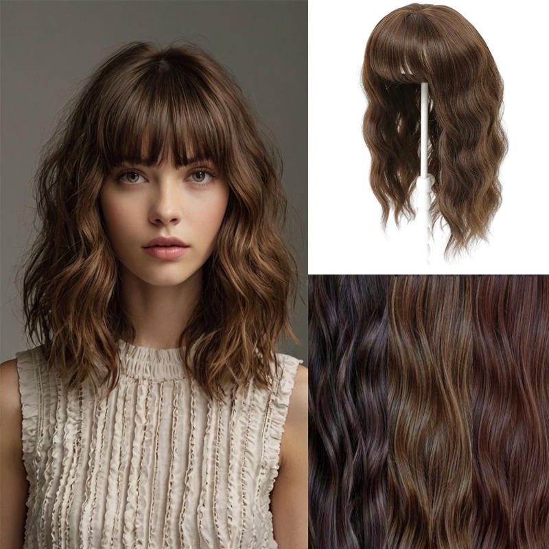 Beach Wave hair topper with Shaggy Bangs